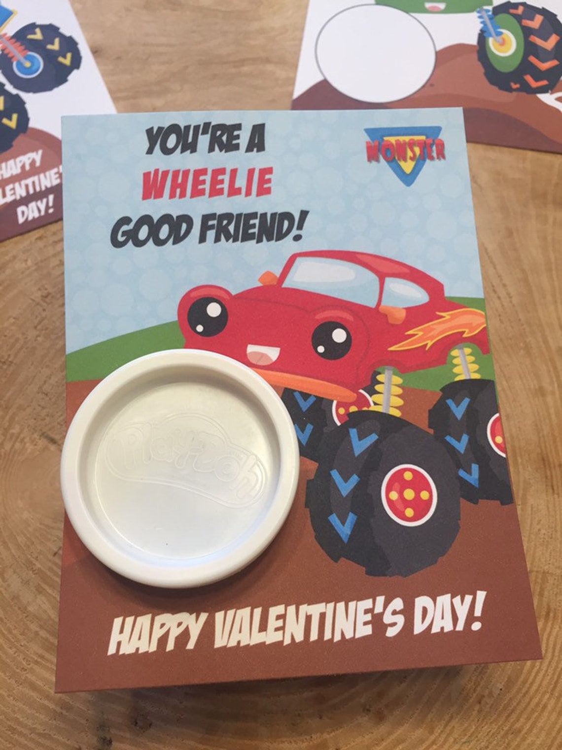 You're a Wheelie Good Friend Monster Truck play doh favor | Etsy