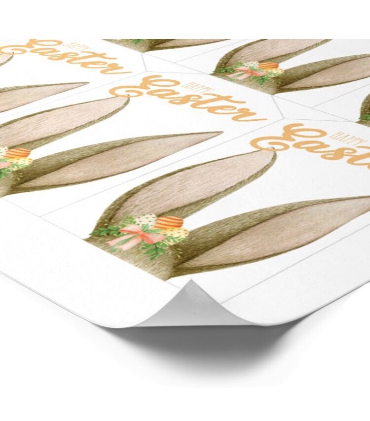 Bunny Ears, Happy Easter Gift Tags, Spring, Printable, Instant Download ...