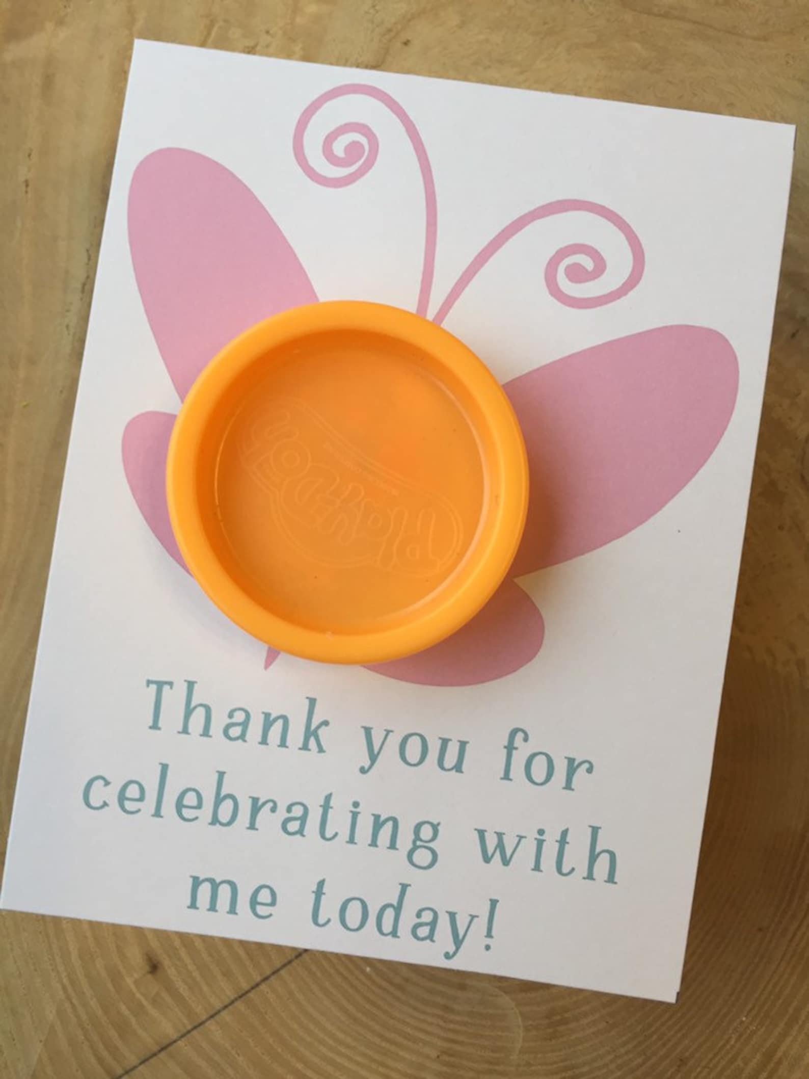 Butterfly Play Doh Gift Card Printable: Birthday Party Favor (digital ...