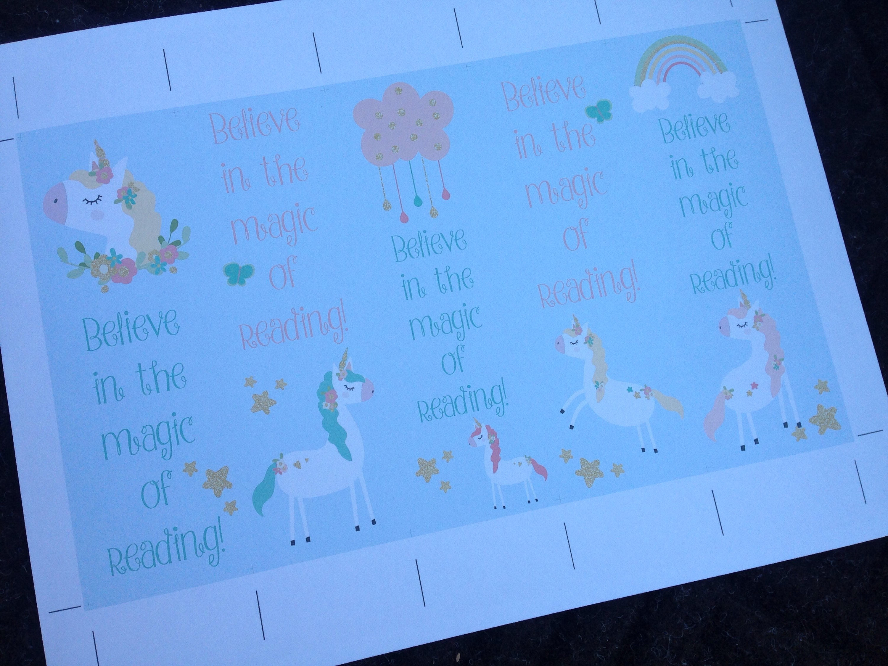 Believe in the Magic of Reading Bookmarks Unicorn Rainbow | Etsy