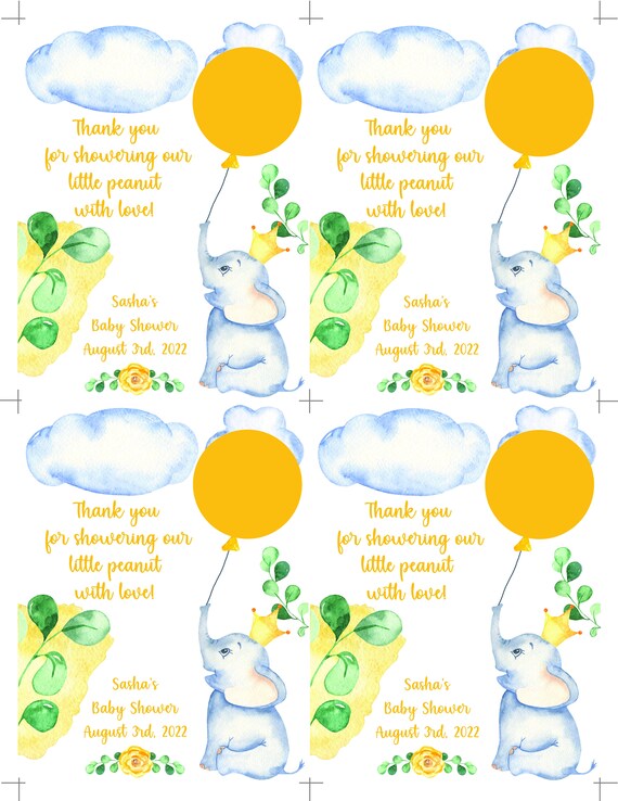 thank you for showering our little peanut green elephant tie Elephant ...