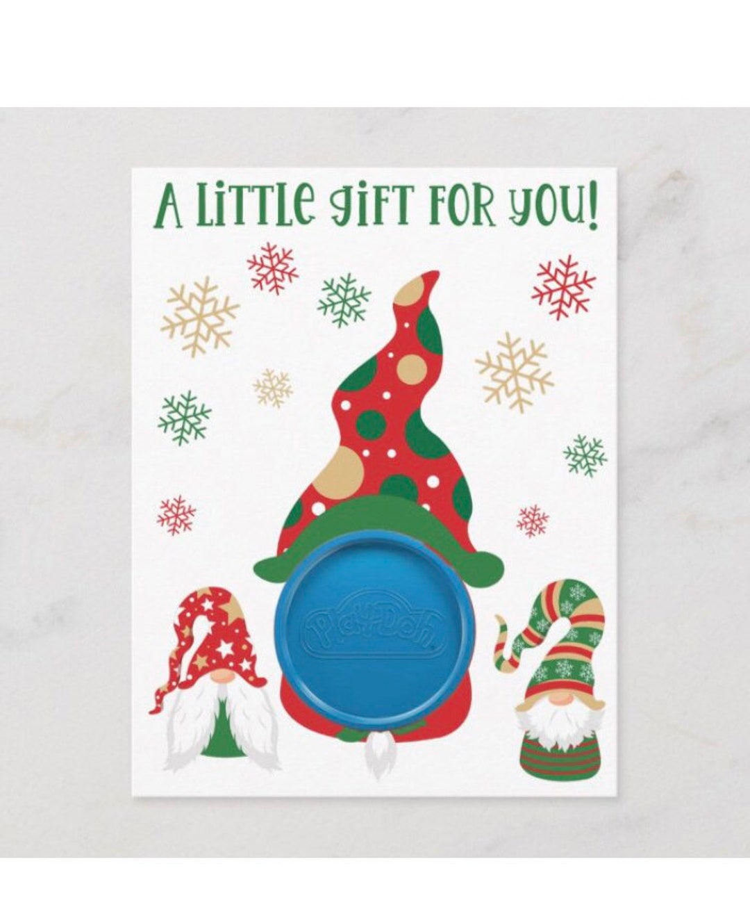 Christmas Gnomes Play Doh Gift Card Printable, a Little Gift for You ...