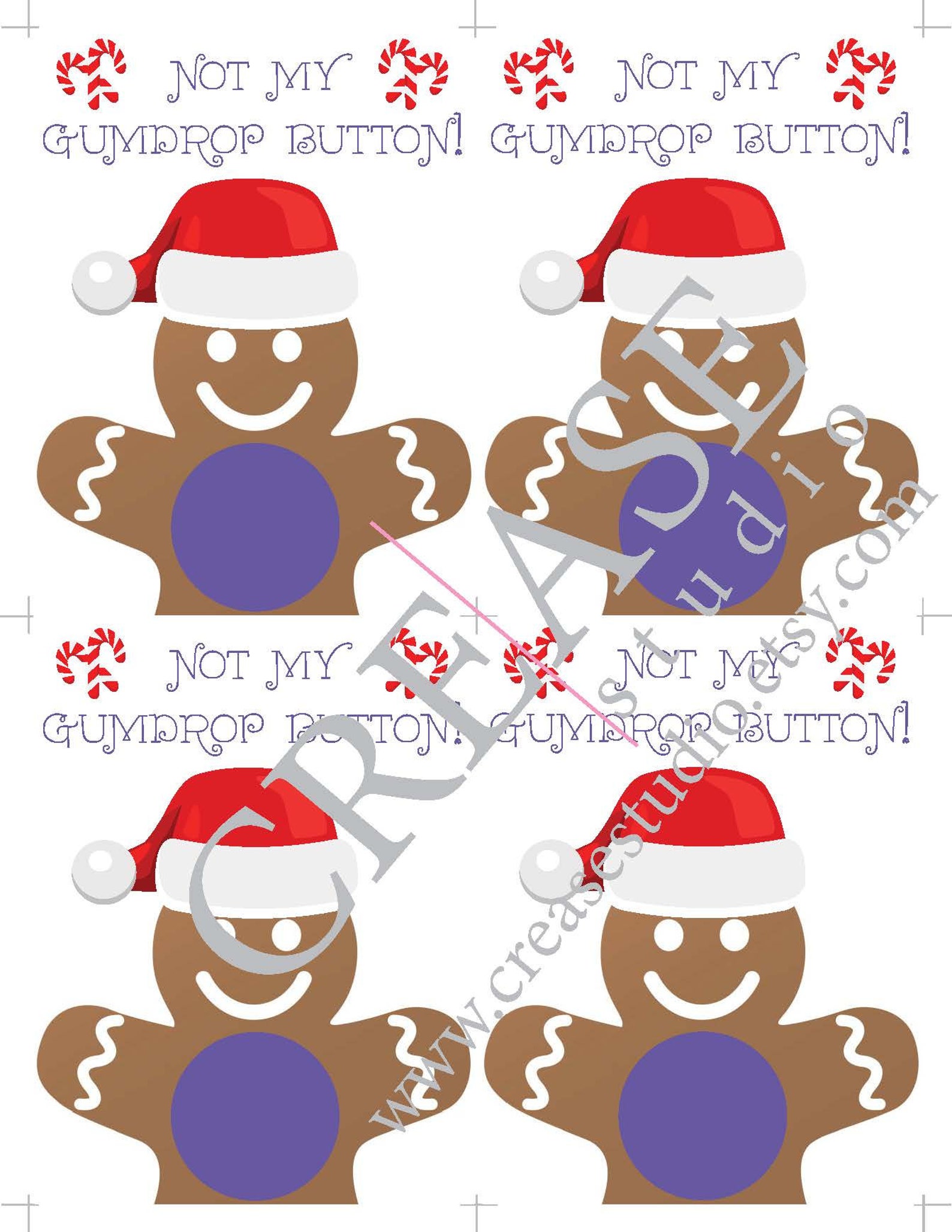 Gingerbread Man Not My Gumdrop Buttons Holiday Christmas - Etsy