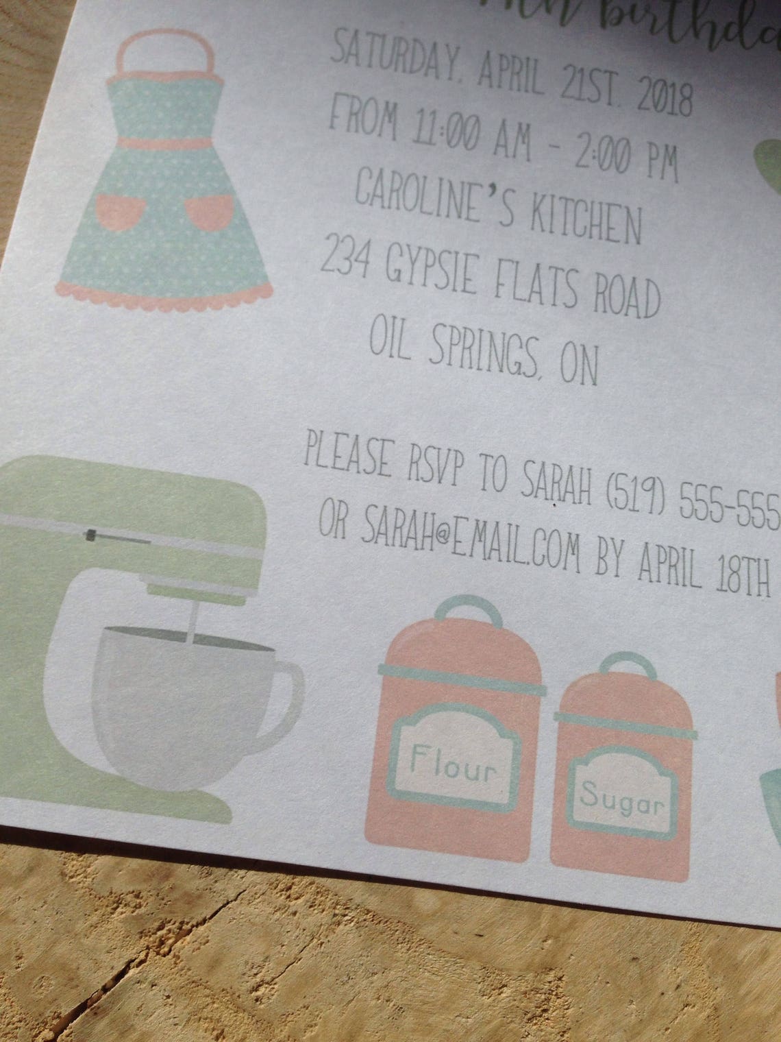 Cookie baking decorating party invitation and thank you card | Etsy