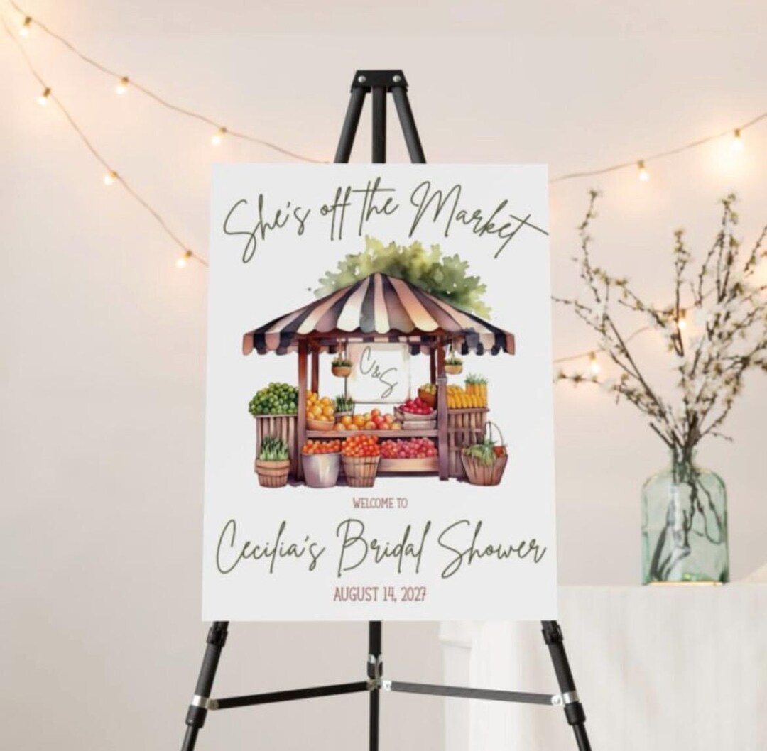 She's off the Market! Vegetable Stand, Farmer's Market Bridal Shower ...
