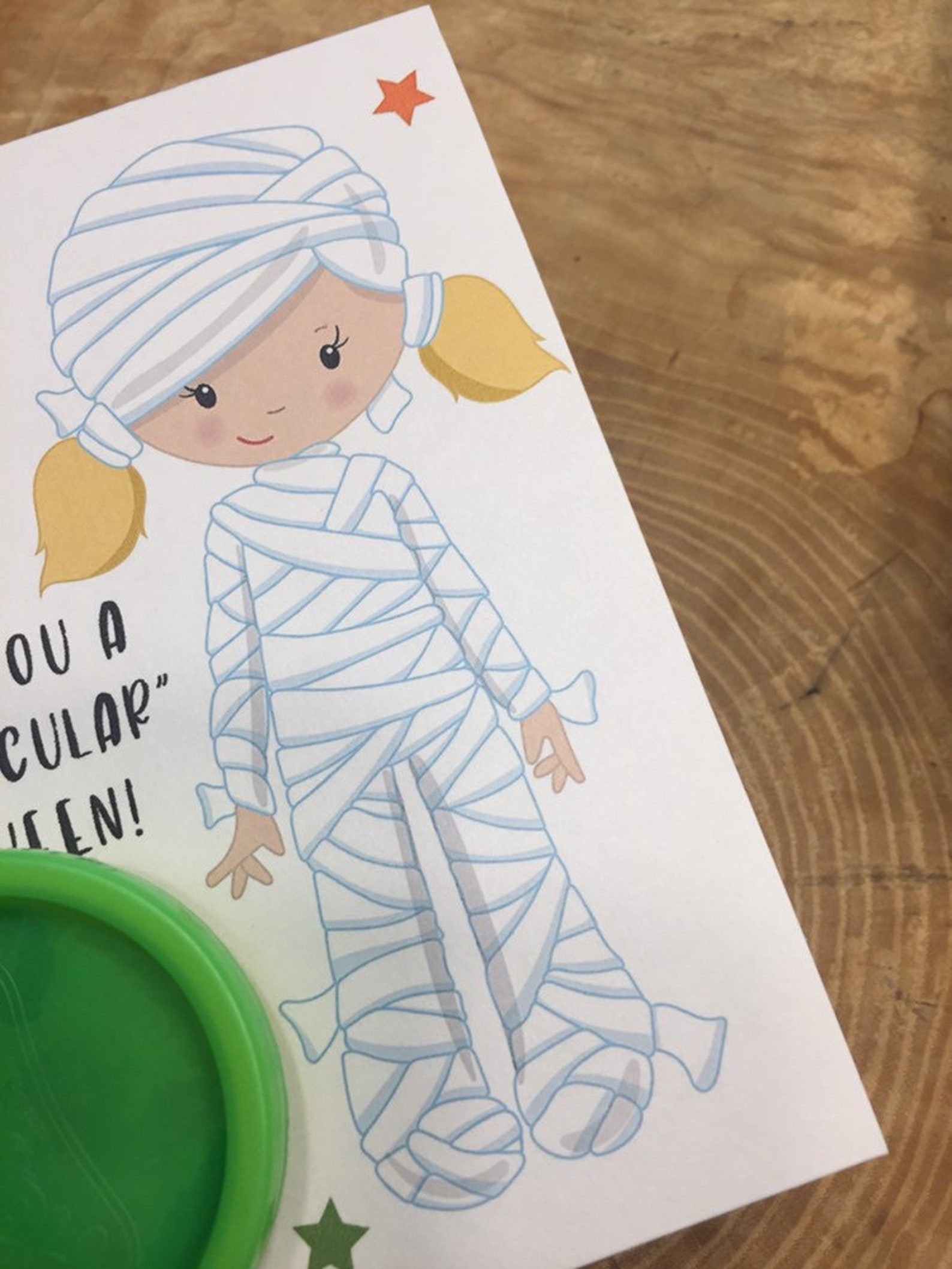 Halloween Play Doh Gift Card Printable Mummy Frankenstein | Etsy