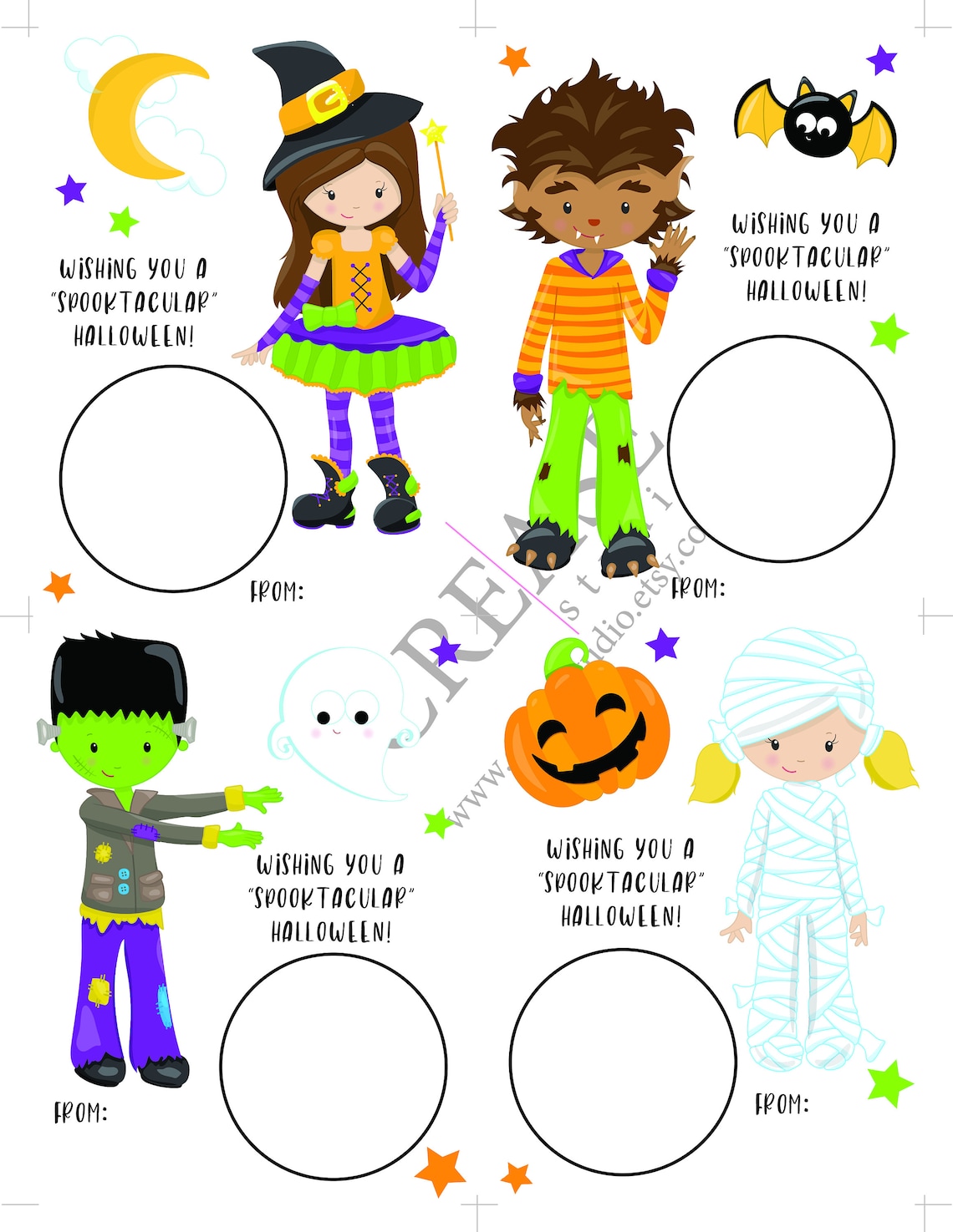 Halloween Play Doh Gift Card Printable Mummy Frankenstein - Etsy