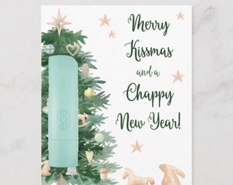 Christmas PRINTABLE 'merry Kissmas and Chappy New - Etsy