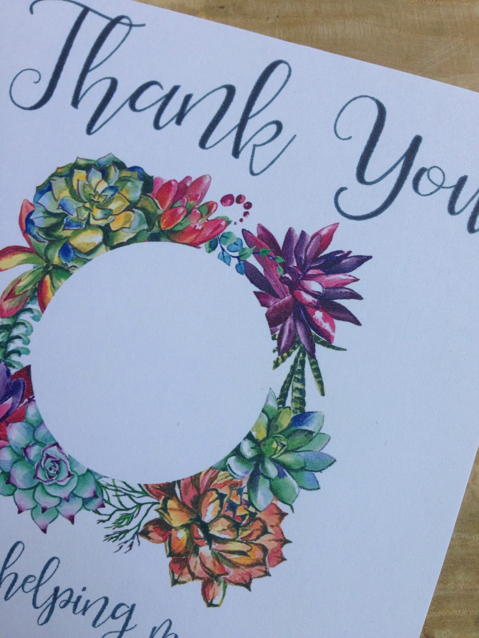 Succulent watercolor teacher appreciation thank you cards for | Etsy