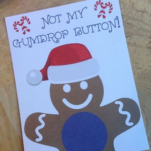 Gingerbread Man, Not My Gumdrop Buttons, Holiday, Christmas Cards for ...