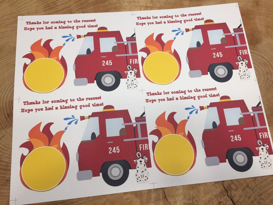 Firefighter Play Doh Gift Card Printable: Party Favor (digital Download ...