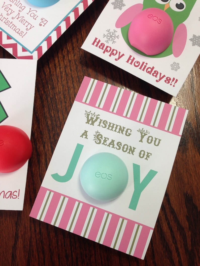Holiday Christmas Cards/gift Tags for EOS Lip Balm - Etsy