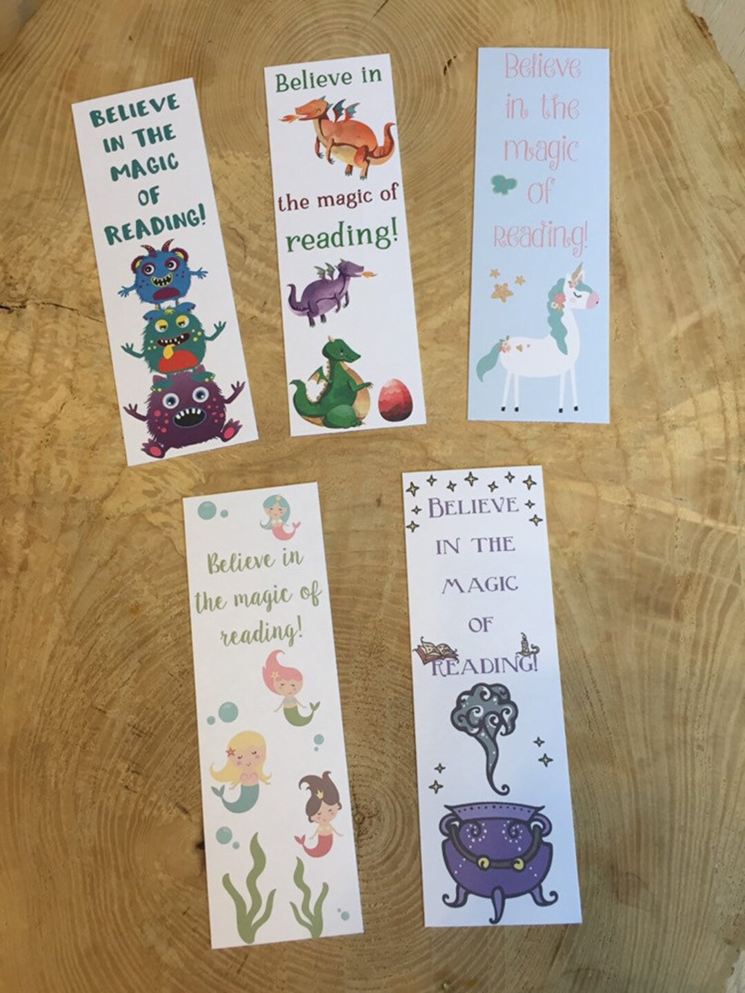 Believe in the Magic of Reading, Printable Bookmarks, Unicorn, Monsters ...