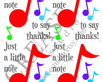 Music Teacher Appreciation Music Note Thank You Cards for | Etsy