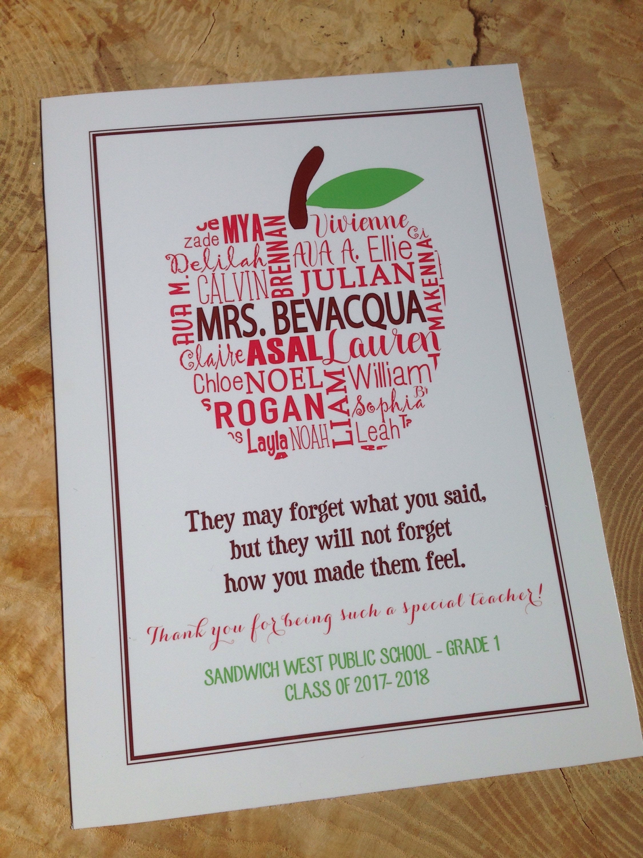 Personalized Teacher Appreciation Gift Printable Teacher | Etsy