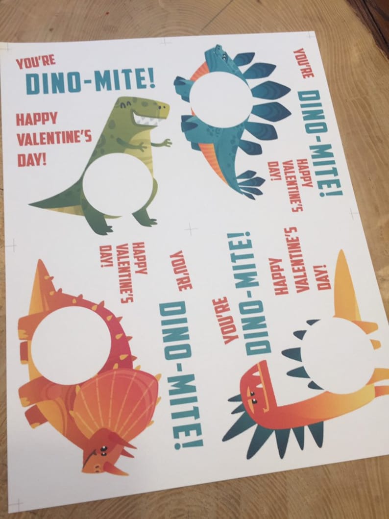 You're Dino-mite! Dinosaur Play Doh Favor Card Printable, Valentine's ...