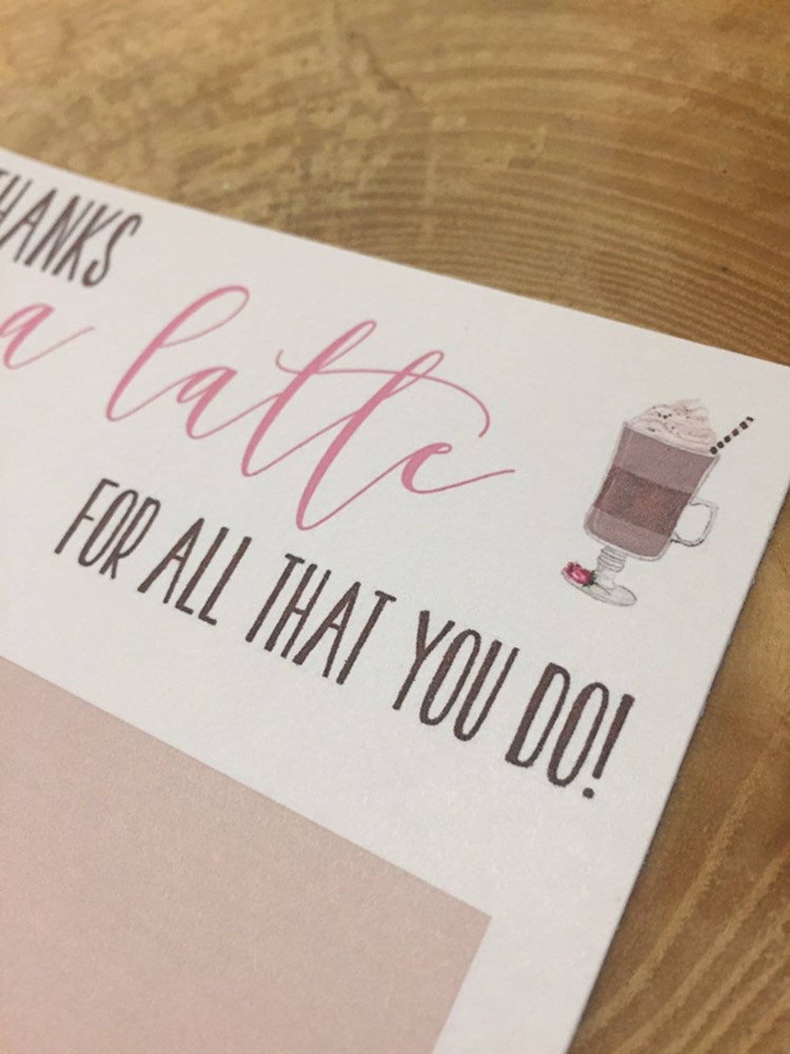 Thanks a Latte Coffee Gift Card Holder Appreciation Thank - Etsy