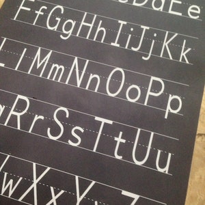 Chalkboard Handwriting Print, 16"x20" Kids' Wall Decor, Black and White ...