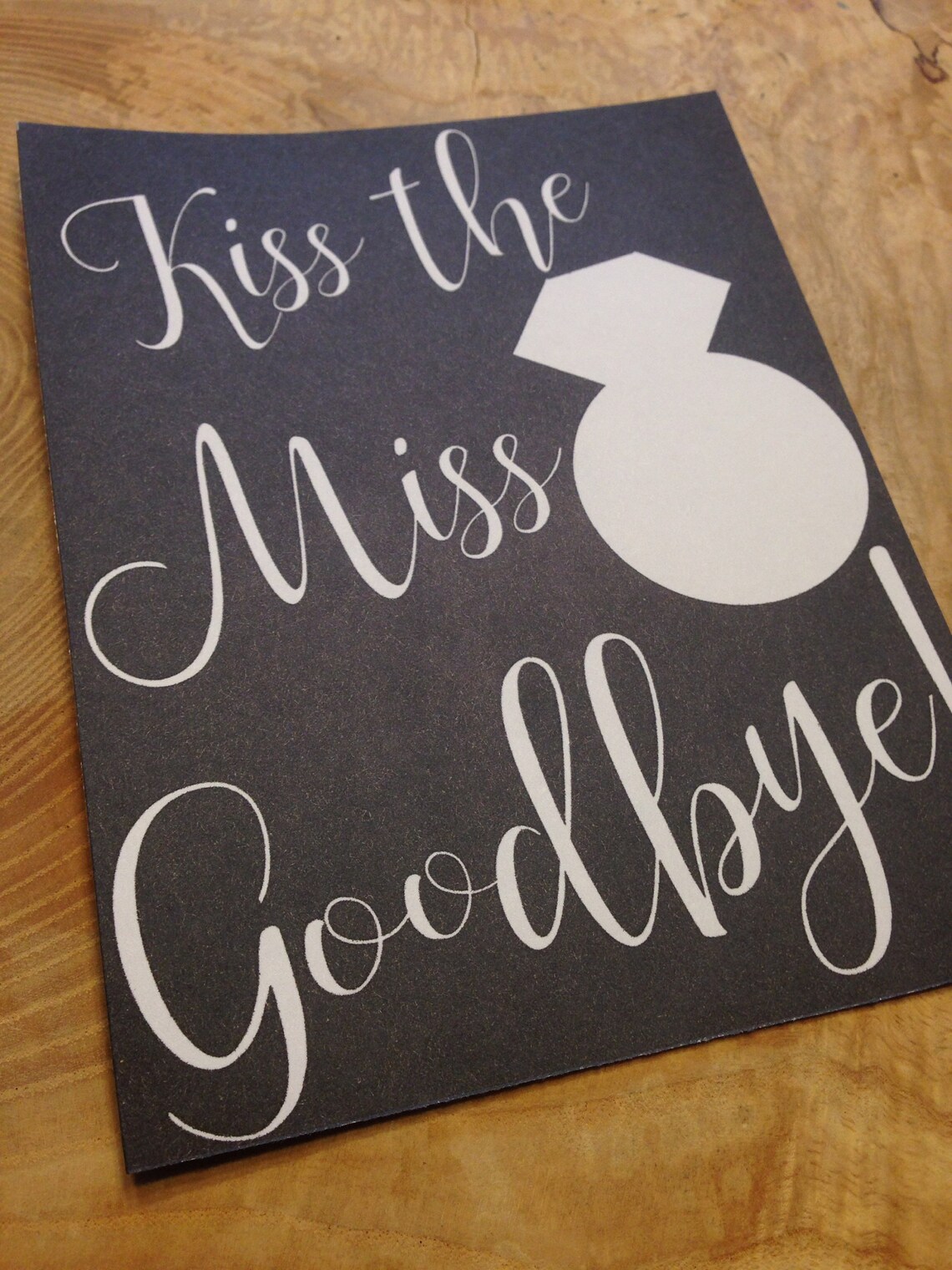 Kiss the Miss Goodbye Chalkboard Bachelorette Bridal - Etsy