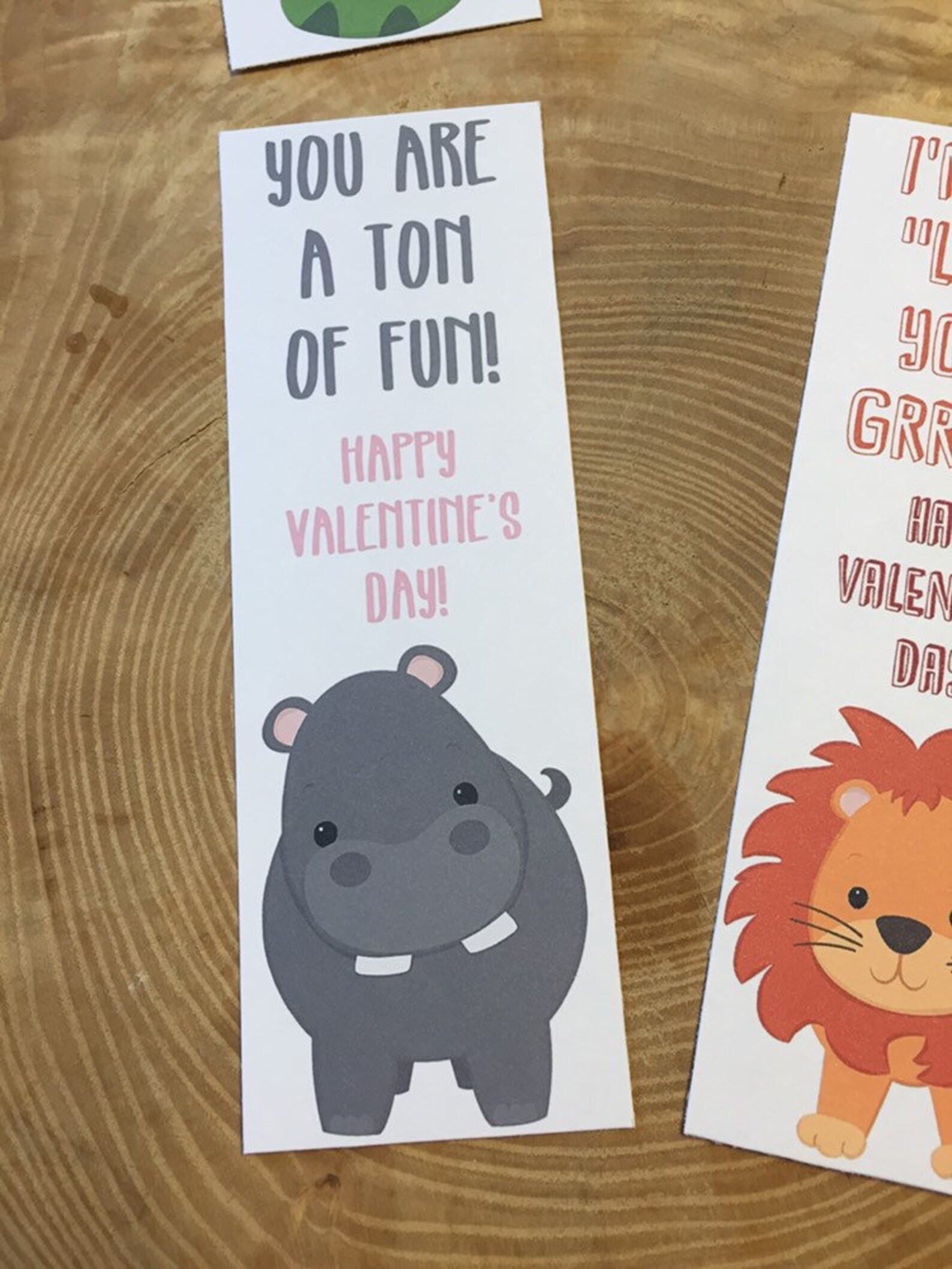 Jungle Animals Valentine's Day Bookmarks, Printable, Digital File ...