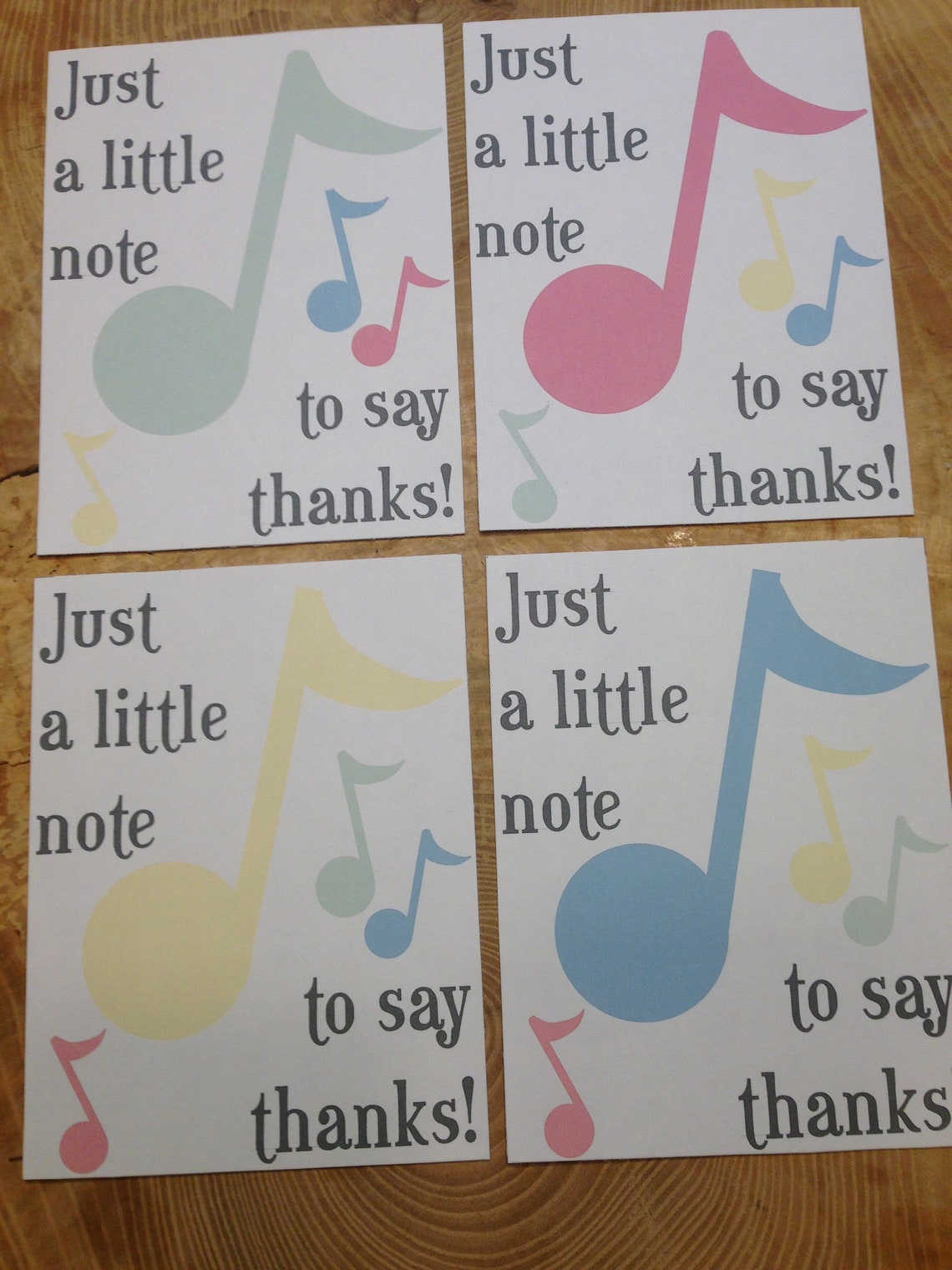 Music teacher appreciationmusic note pastel thank you cards | Etsy