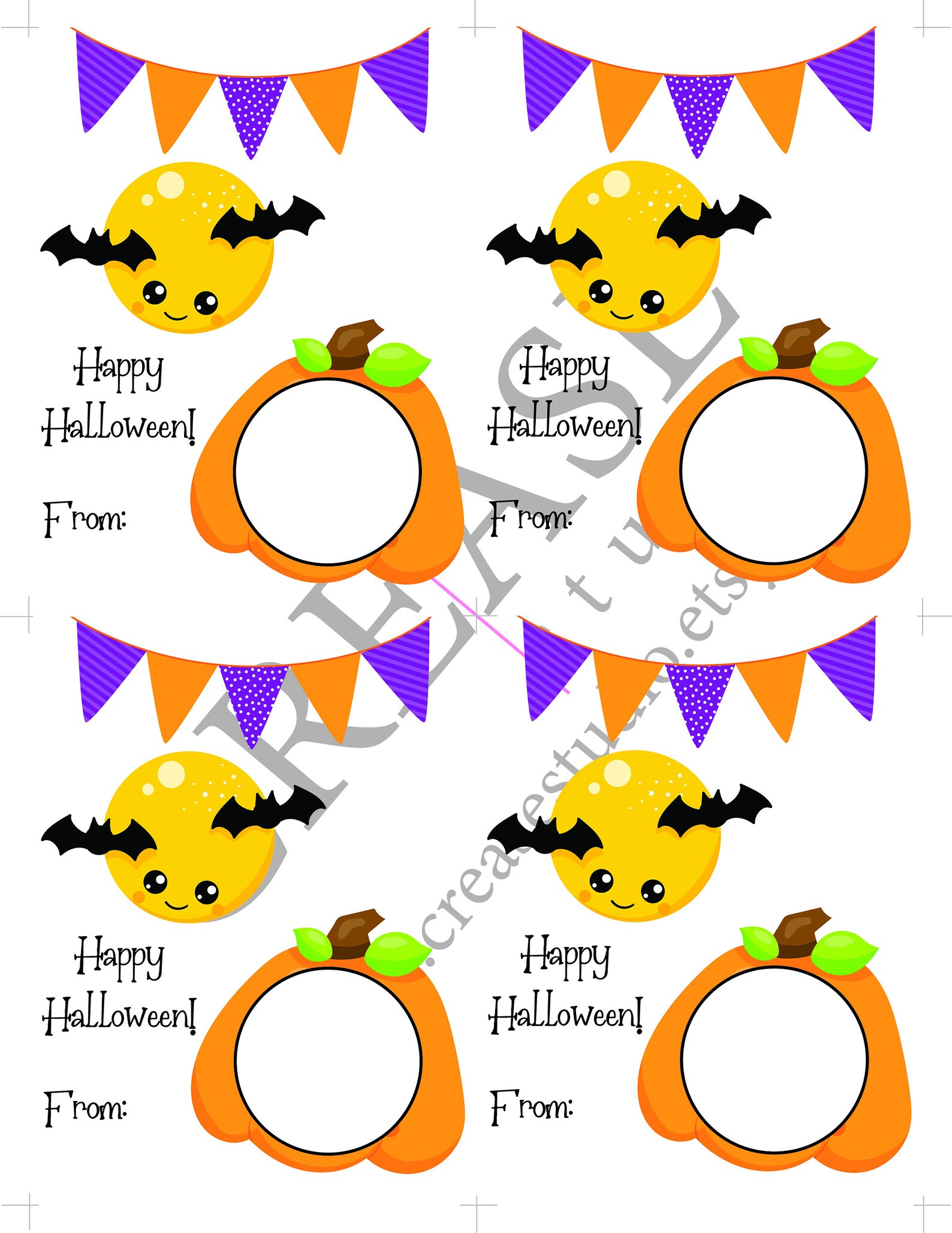 Halloween Play Doh Gift Card Printable Pumpkin Bats Full - Etsy