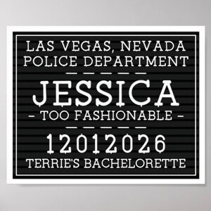 Custom Bachelorette Party Mug Shot Signs, Photo Props, Personalized ...