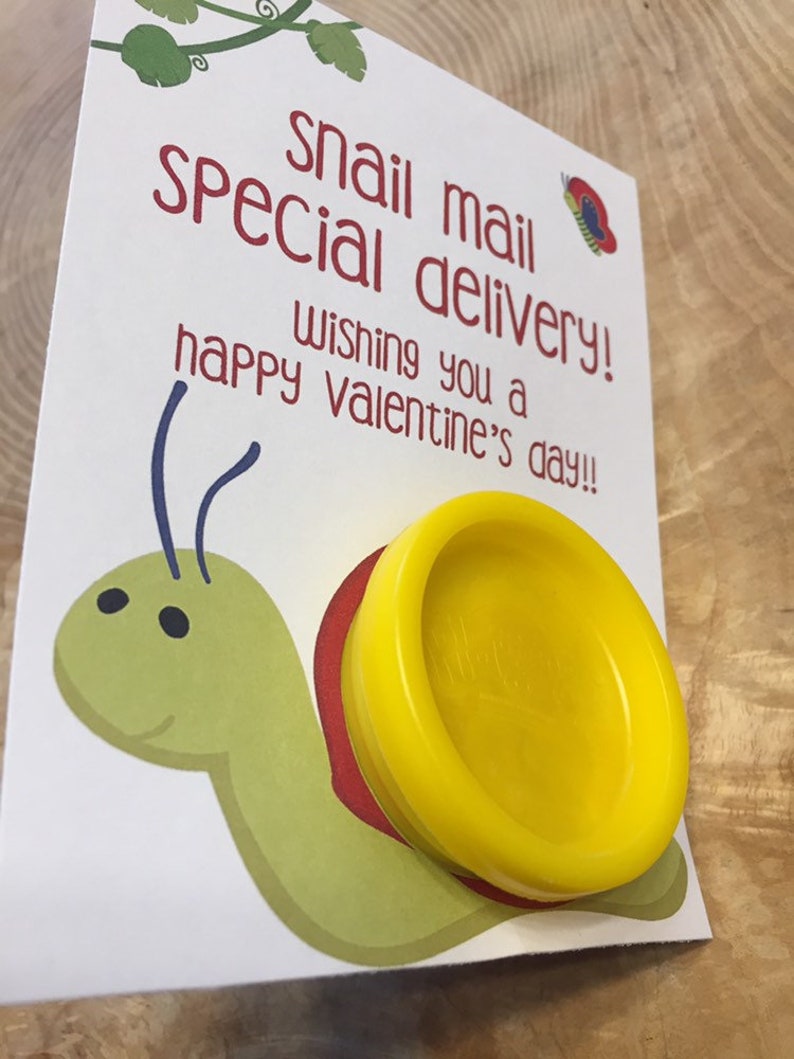 Valentine's Snail Mail Play Doh Gift Card Printable - Etsy