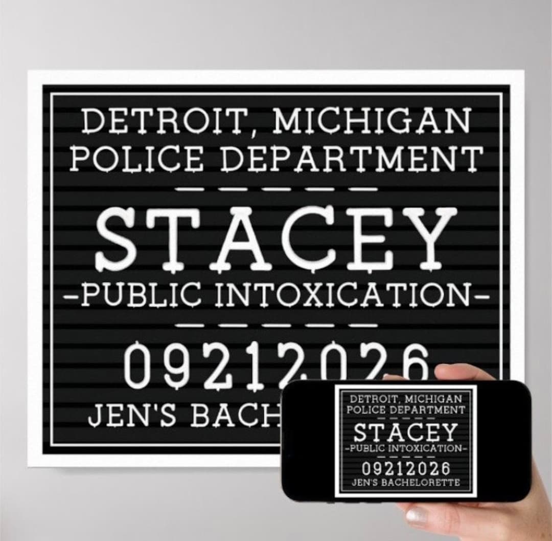 Custom Bachelorette Party Mug Shot Signs, Photo Props, Personalized ...