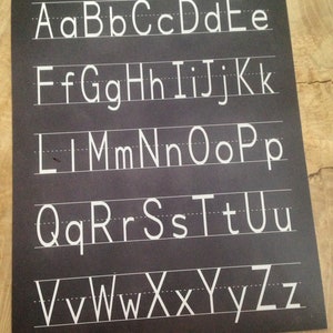 Chalkboard Handwriting Print, 16"x20" Kids' Wall Decor, Black and White ...