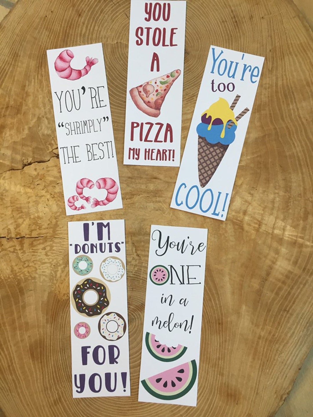 Food Valentine's Day Bookmarks, Printable, Digital File, Instant ...