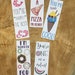 Food Valentine's Day Bookmarks, Printable, Digital File, Instant ...