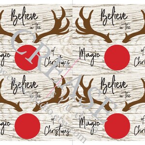 Reindeer Christmas Cards for EOS Lip Balm, Instant Download, Rudolph ...
