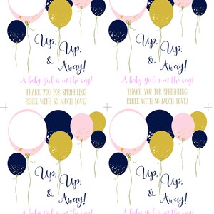 Up, Up, and Away! A Baby Girl is on the Way! Personalized Baby Shower ...