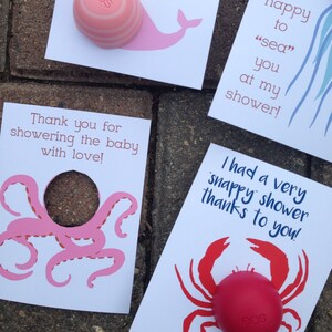 Sea Creature Thank You Cards for EOS Lip Balm, Printable, Octopus, Crab ...