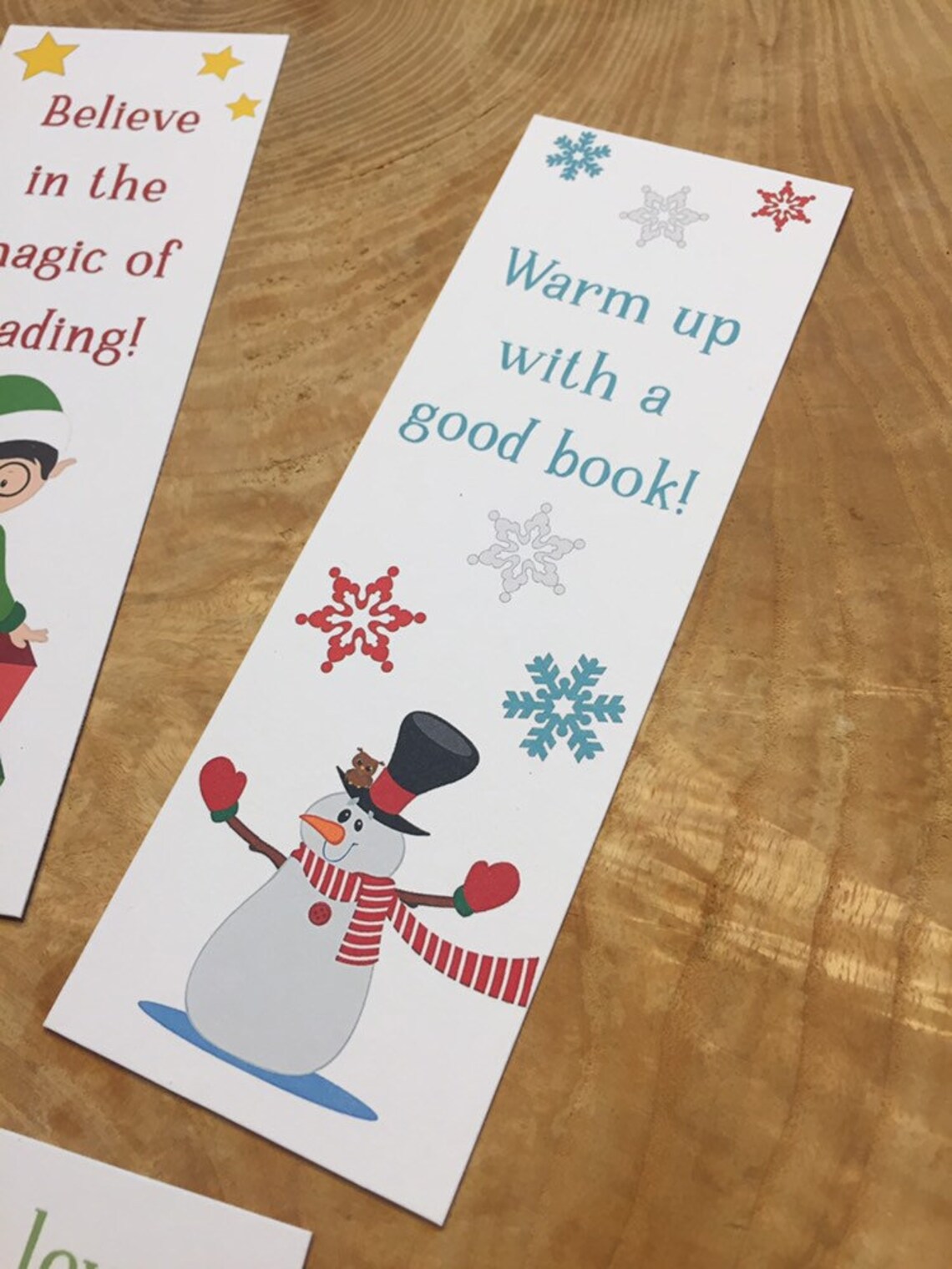 Christmas Bookmarks Elf Santa Reindeer Gingerbread Man - Etsy