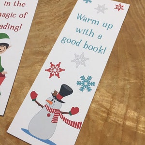 Christmas Bookmarks, Elf, Santa, Reindeer, Gingerbread Man, Snowman ...