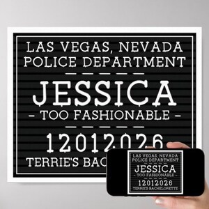 Custom Bachelorette Party Mug Shot Signs, Photo Props, Personalized ...