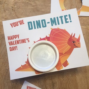 You're Dino-mite! Dinosaur Play Doh Favor Card Printable, Valentine's ...