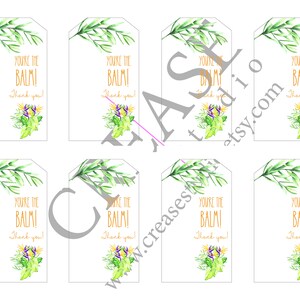 You're the Balm! Thank You Lip Balm Gift Tag Printable, Appreciation ...