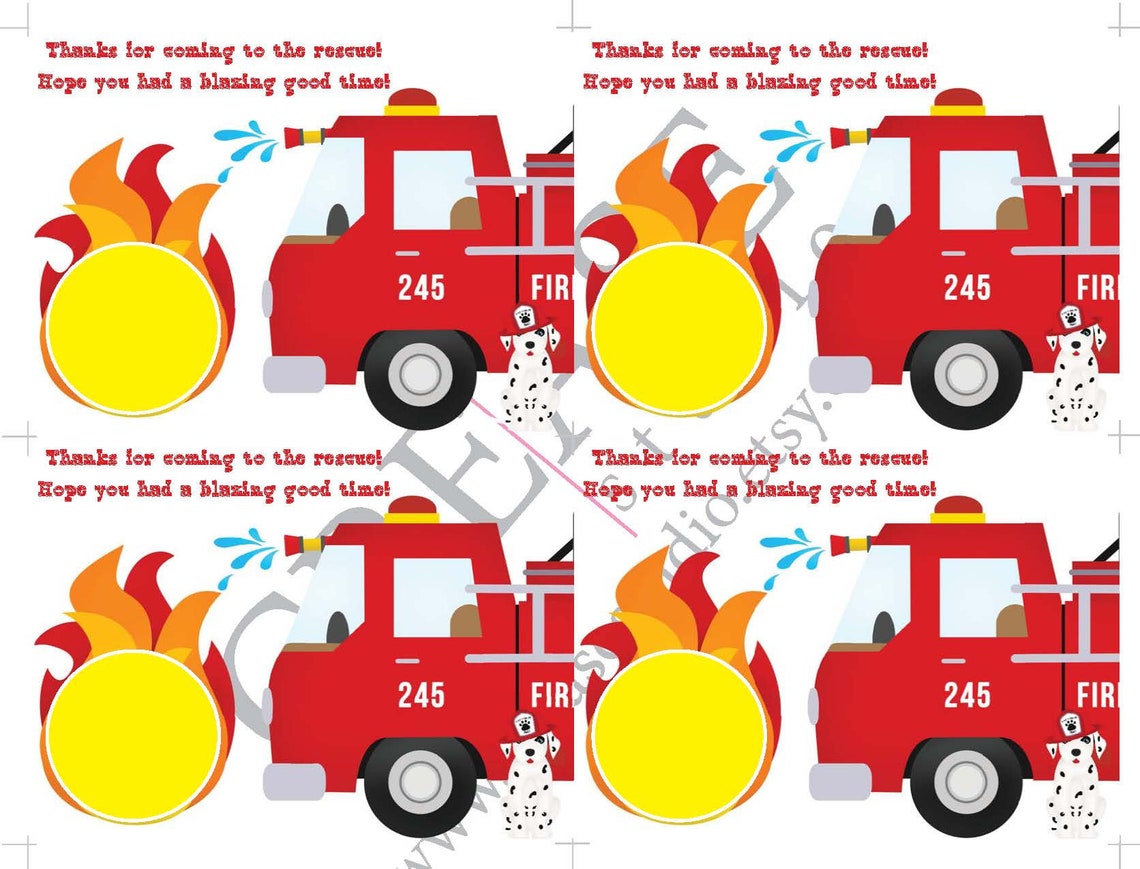 Firefighter Play Doh Gift Card Printable: Party Favor (digital Download ...