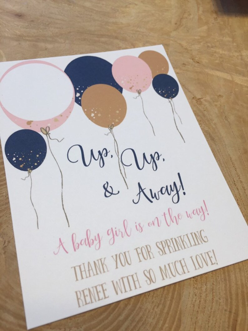 Up, Up, and Away! A Baby Girl is on the Way! Personalized Baby Shower ...
