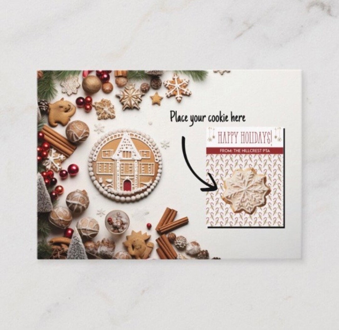 Holiday Cookie Cards Printable Download Christmas Cookies - Etsy