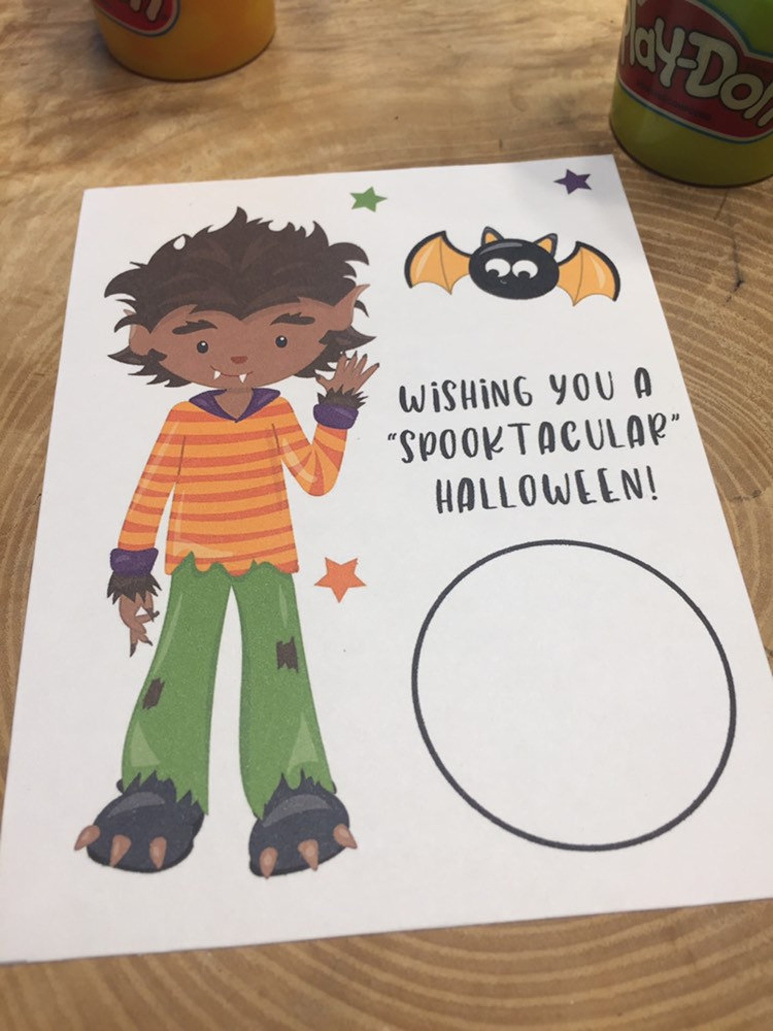 Halloween Play Doh Gift Card Printable Mummy Frankenstein | Etsy