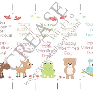Cute Animals Valentine's Day Bookmarks, Printable, Digital File ...