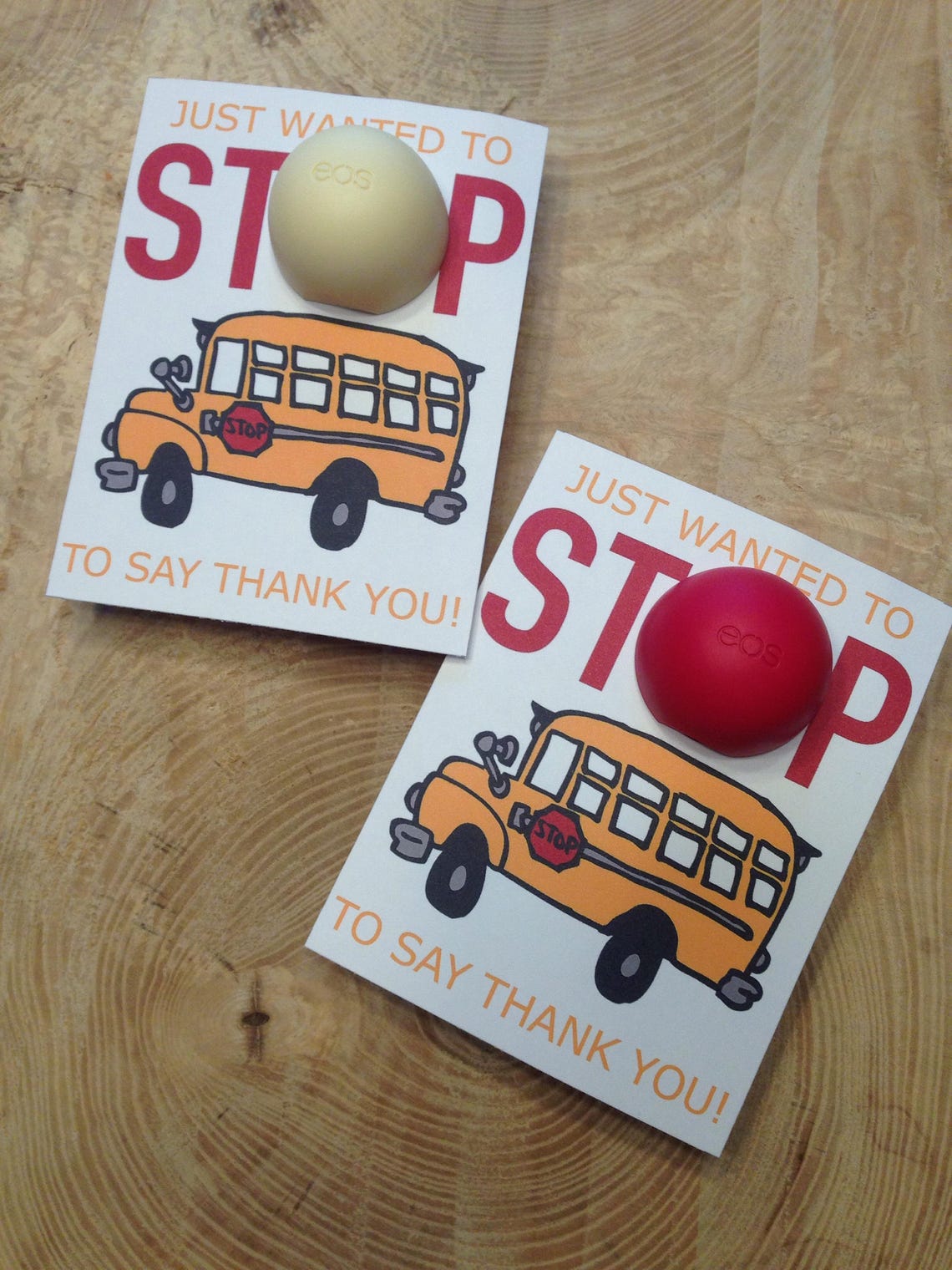 School Bus Driver Appreciation Thank You Cards for EOS Lip - Etsy