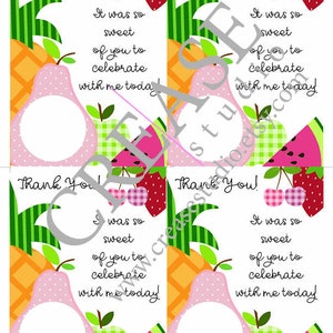 Fruit Party Favor Thank You Cards for Play Doh, Printable, It Was so ...