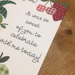 Fruit Party Favor Thank You Cards for Play Doh, Printable, It Was so ...