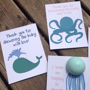 Sea Creature Thank You Cards for EOS Lip Balm, Printable, Octopus, Crab ...