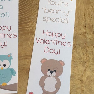 Cute Animals Valentine's Day Bookmarks, Printable, Digital File ...